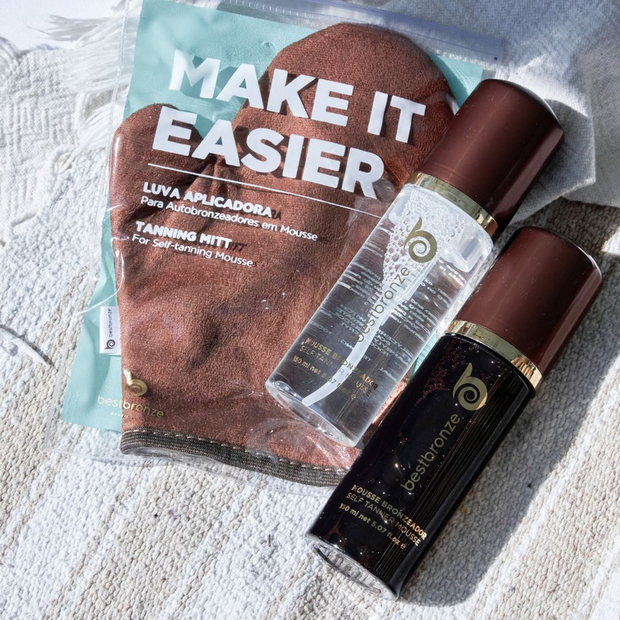 Mousse Autobronzeador Clear Vegan - 150 ml + Luva Aplicadora ...